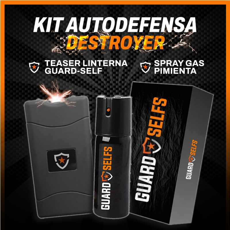 Kit de Autodefensa DESTROYER: Teaser + Spray Pimienta — ComprasGT 🇬🇹